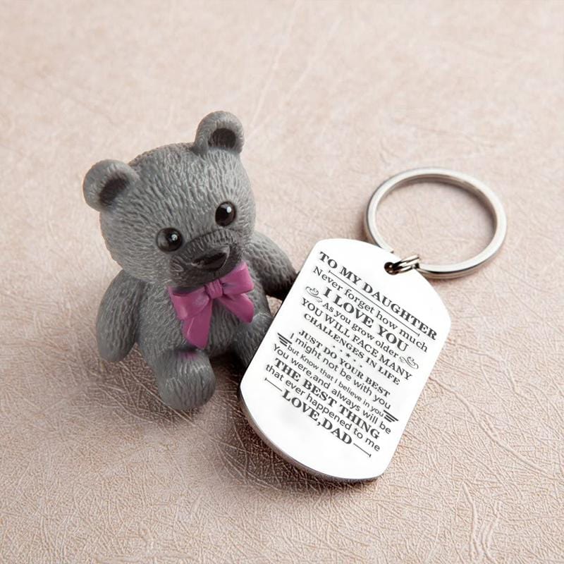 Dad To Daughter - Just Do Your Best - Inspirational Keychain - UULTC