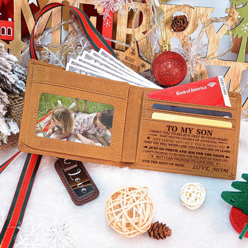 Mom To Son - Genuine Premium Leather Card Wallet - UULTC